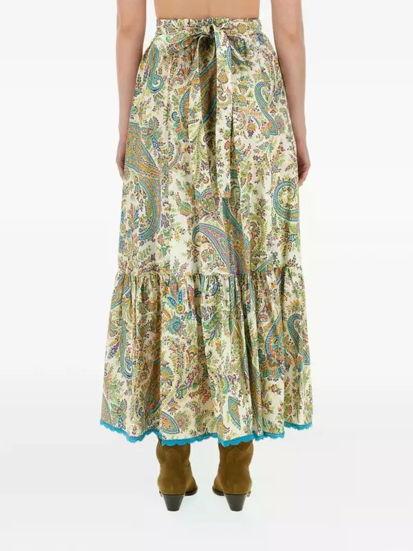 Etro Paisley Tiered Maxi Skirt - Green
