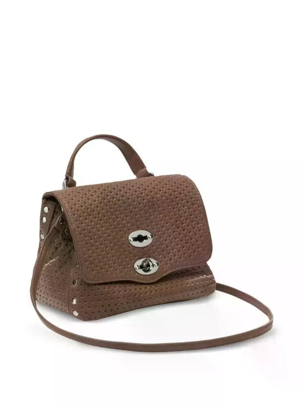 ZANELLATO Small Postina Woven Stud Leather Tote - Brown