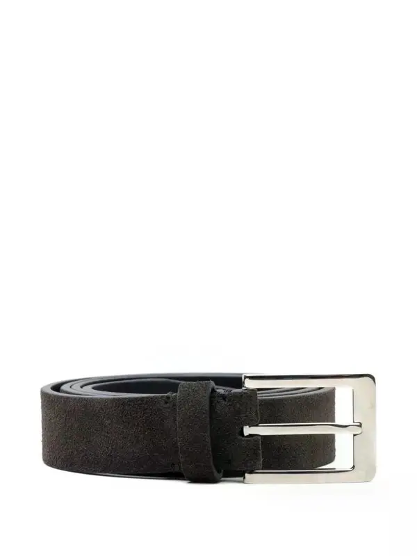 Brioni Suede Buckle Belt - Brown