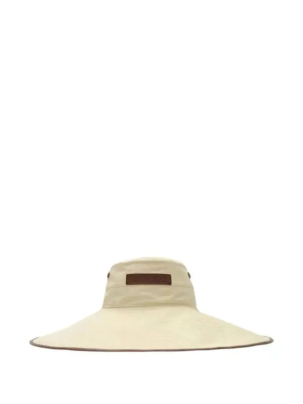 Burberry Logo-patch Gabardine Sun Hat - Neutrals