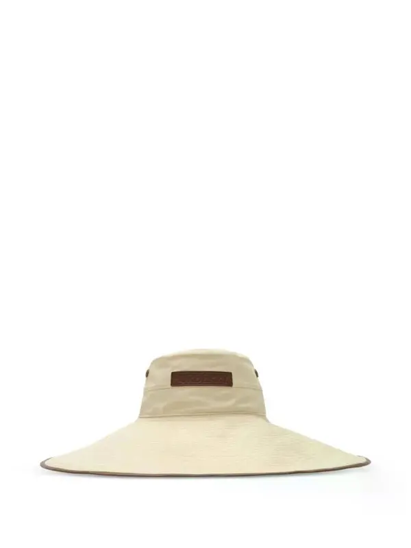 Burberry Logo Gabardine Sun Hat - Neutrals