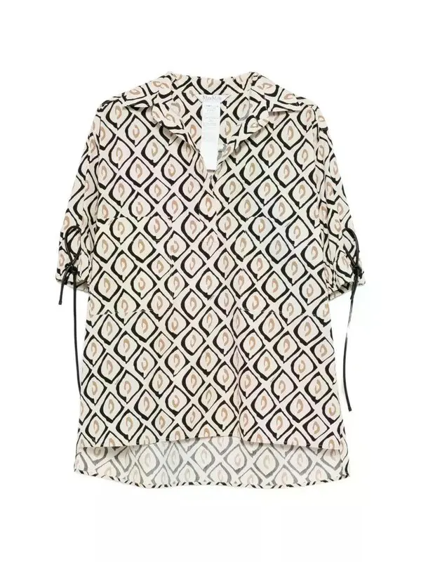 Max Mara Tie-detail Patterned Blouse