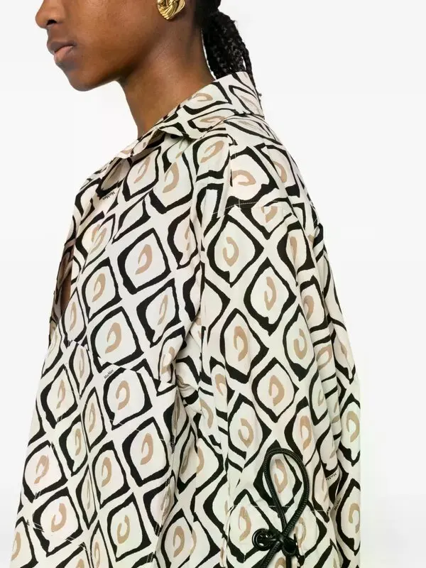 Max Mara Tie-detail Patterned Blouse