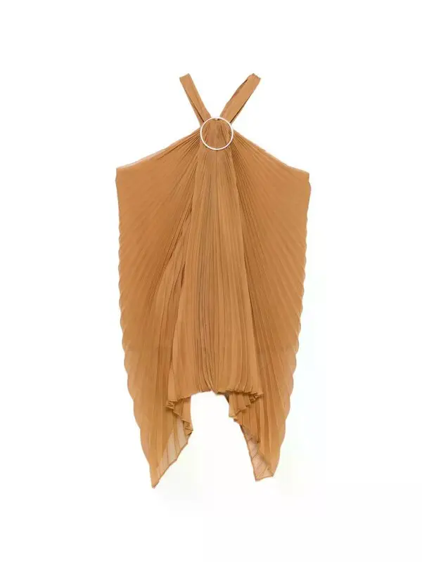 Max Mara Ring Pleated Top - Neutrals