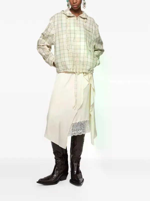 Acne Studios Plaid Hooded Jacket - Neutrals