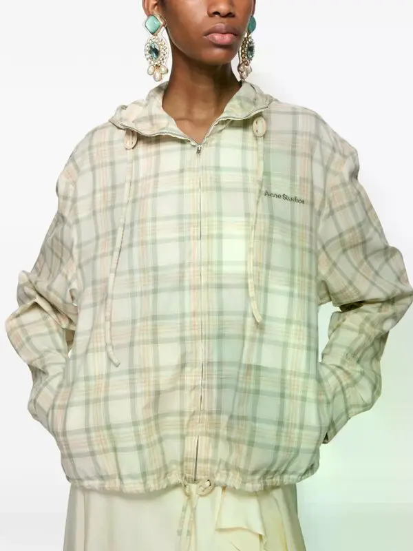 Acne Studios Plaid Hooded Jacket - Neutrals
