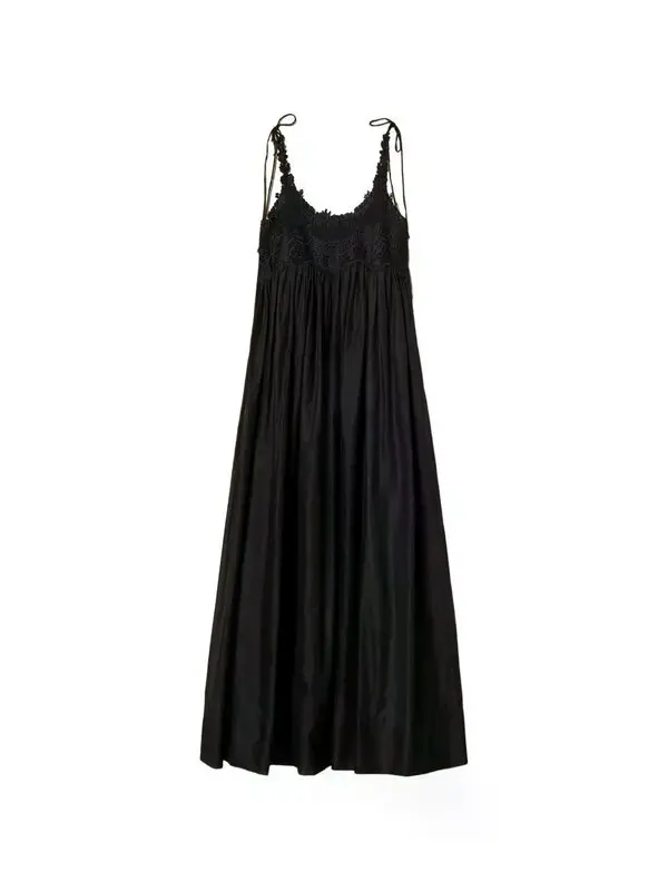 TWINSET Floral Lace Maxi Dress With Adjustable Straps