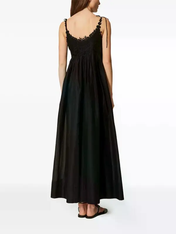 TWINSET Floral Lace Maxi Dress With Adjustable Straps