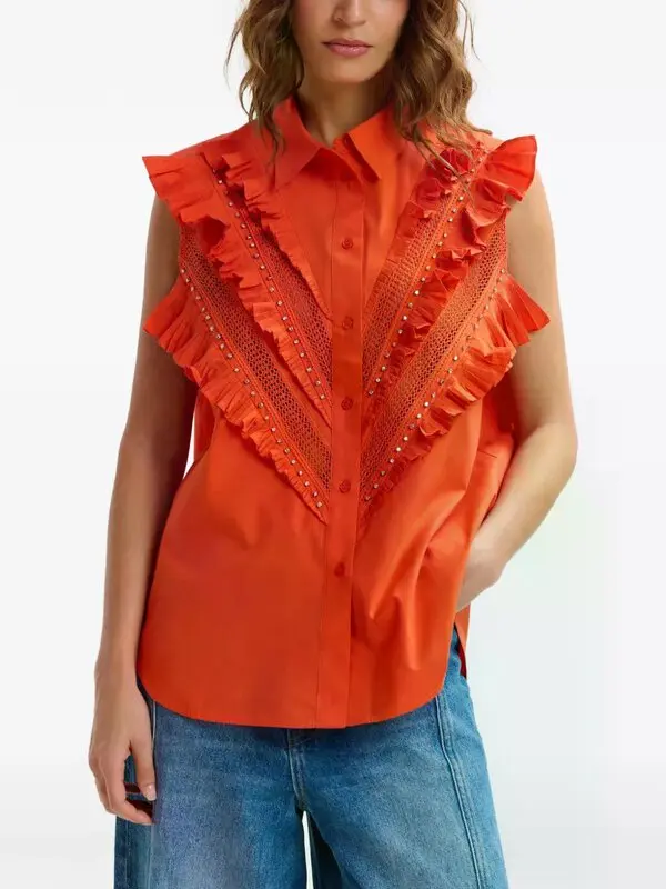 Essentiel Antwerp Ruffled Eyelet Shirt