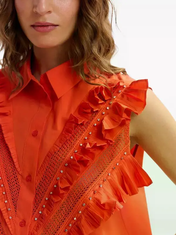 Essentiel Antwerp Ruffled Eyelet Shirt