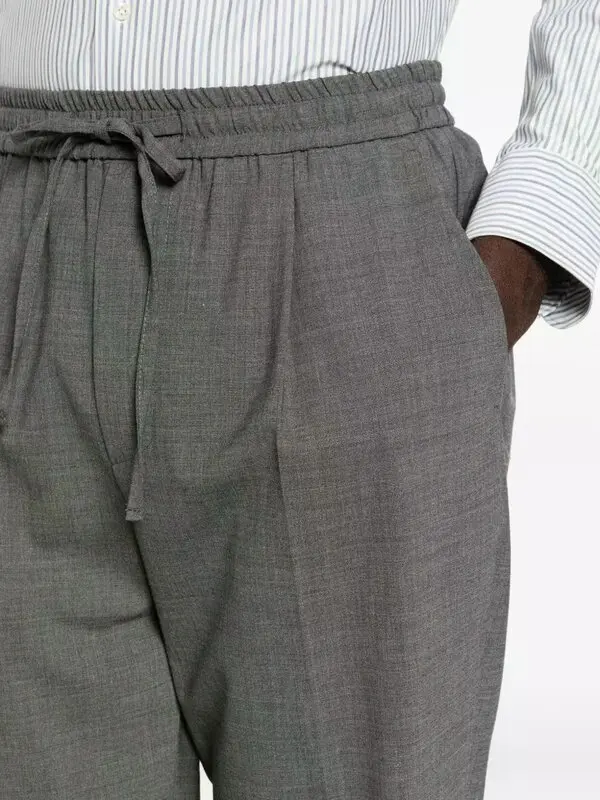 AMARANTO Drawstring-fastening Pleated Trousers