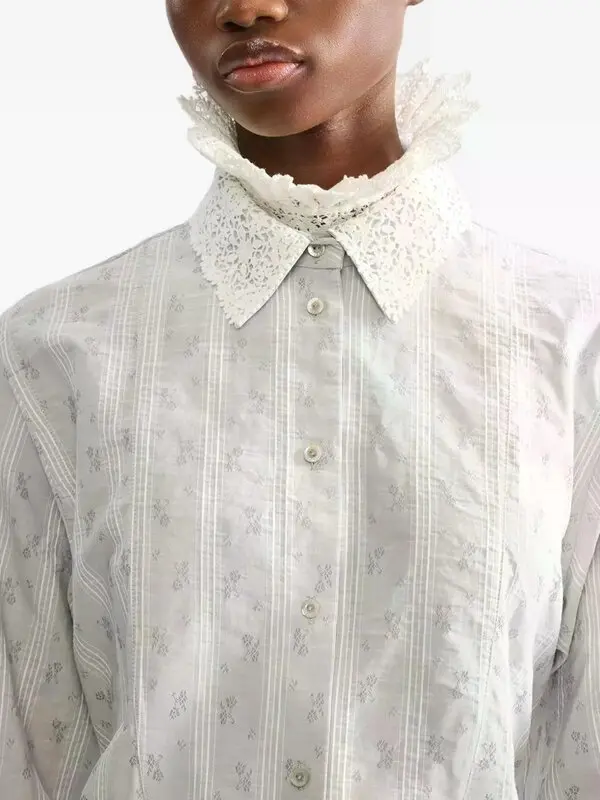 Erdem Striped Collared Dress