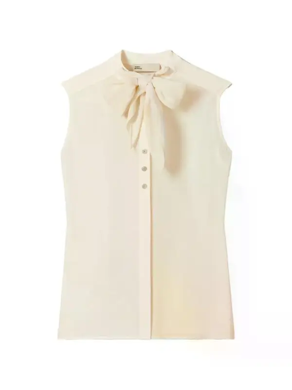 Tory Burch Sleeveless Bow Blouse