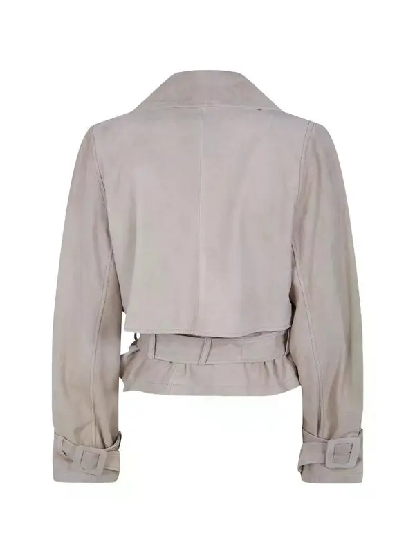DRHOPE Belted Suede Jacket - Neutrals