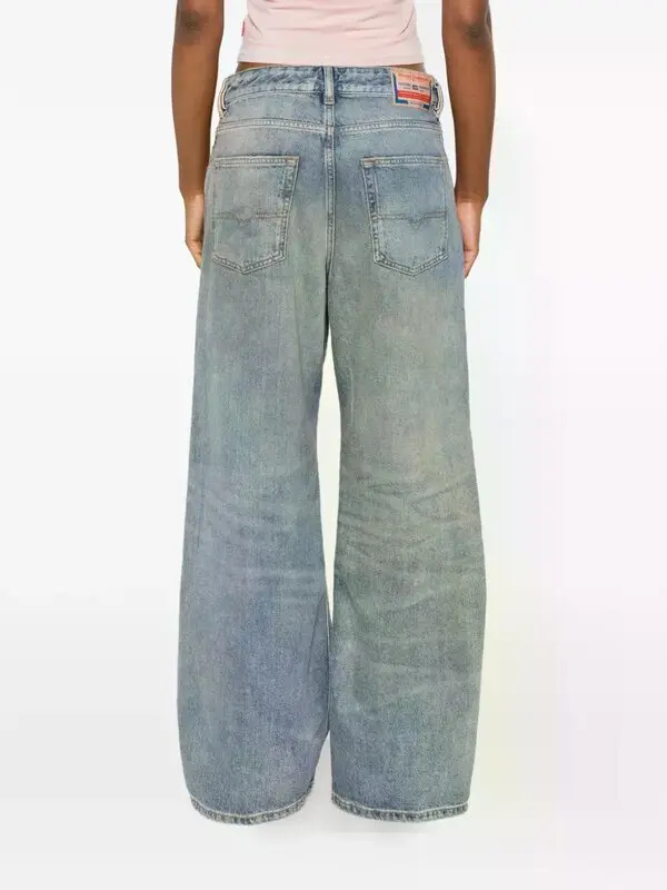 DIESEL® Faded Wide-leg Denim Jeans - Blue