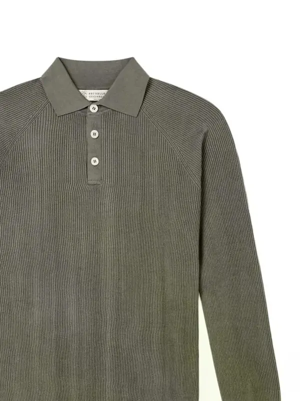 Brunello Cucinelli English Rib Polo Shirt - Neutrals