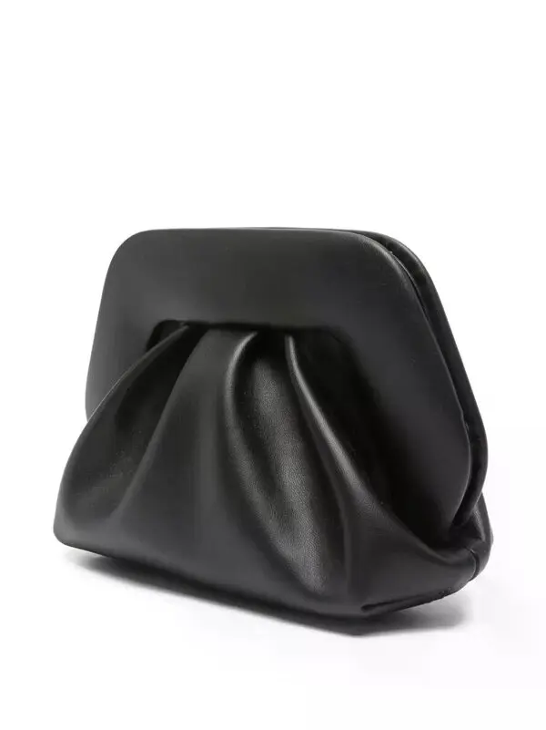 THEMOIRE Small Bios Ruched-top Clutch - Black