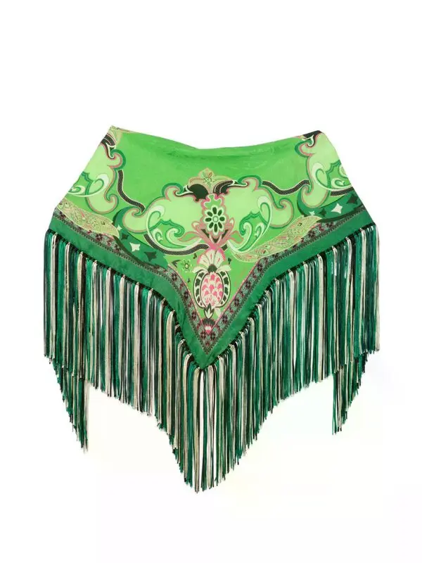 Etro Fringe Scarf - Green