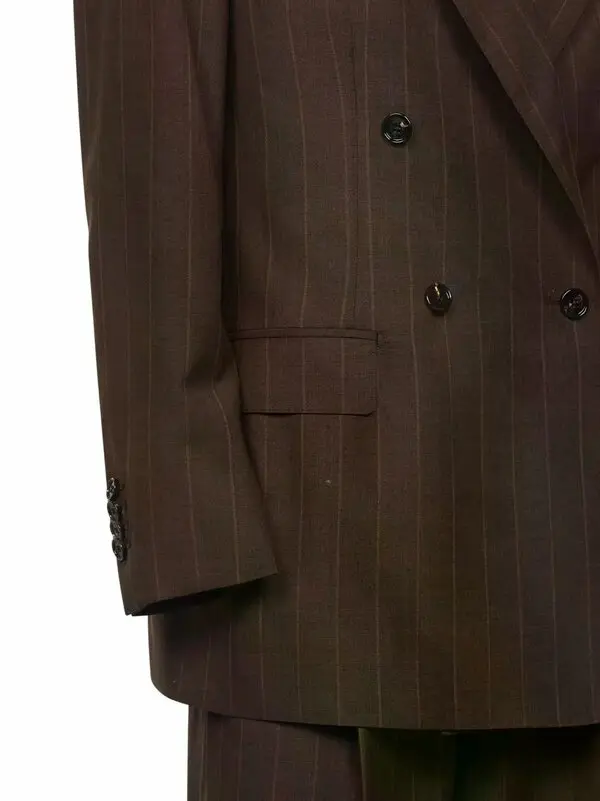 Tagliatore Lorelei Pinstriped Double-breasted Suit - Brown