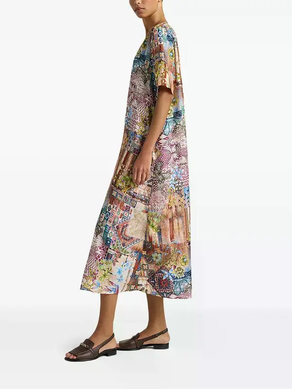 Momoni Printed V-neck Dress