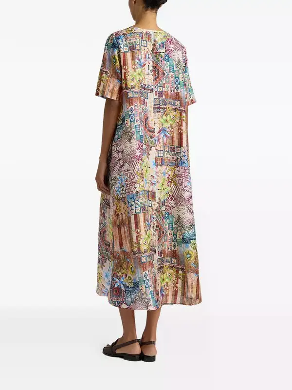 Momoni Printed V-neck Dress