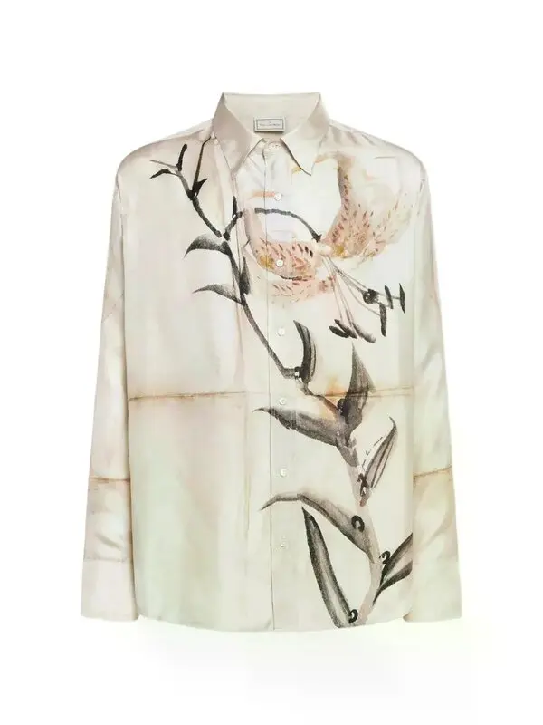 PIERRE-LOUIS MASCIA Aloe Long-sleeve Shirt - Neutrals