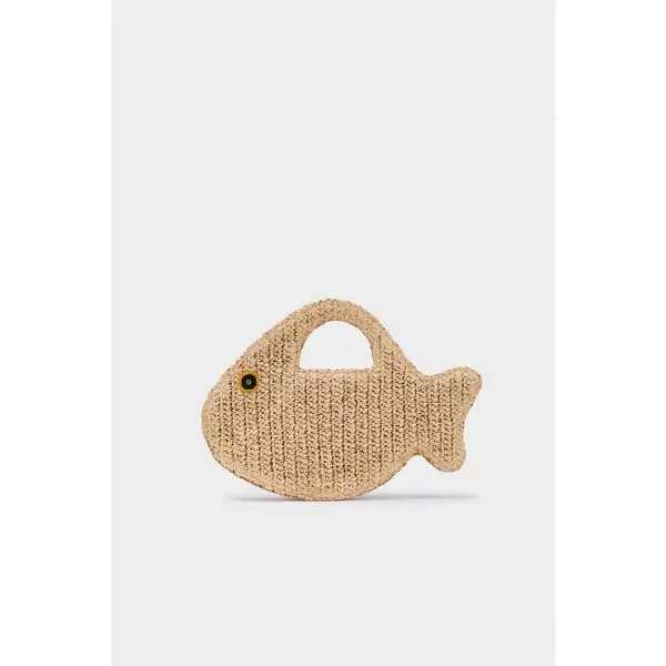 SIMONMILLER Fish Raffia Handbag - Natural
