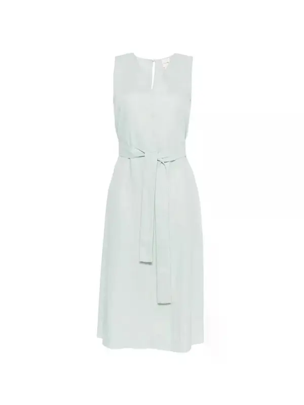 Calvin Klein V-neck Belted Midi Dress - Green