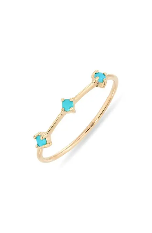 Zoe Chicco Turquoise And Gold Stacked Ring - 14k Yellow Gold/turquoise