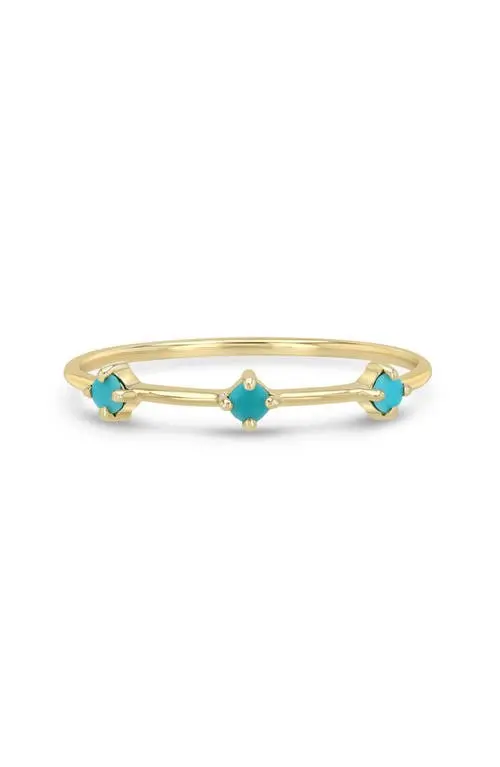 Zoe Chicco Turquoise And Gold Stacked Ring - 14k Yellow Gold/turquoise