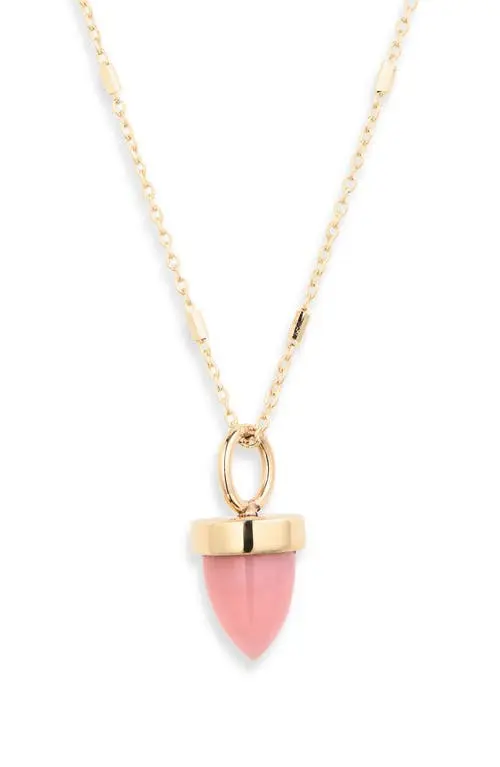 Zoe Chicco Opal Bullet Pendant Chain Necklace - 14k Yellow Gold/pink Opal