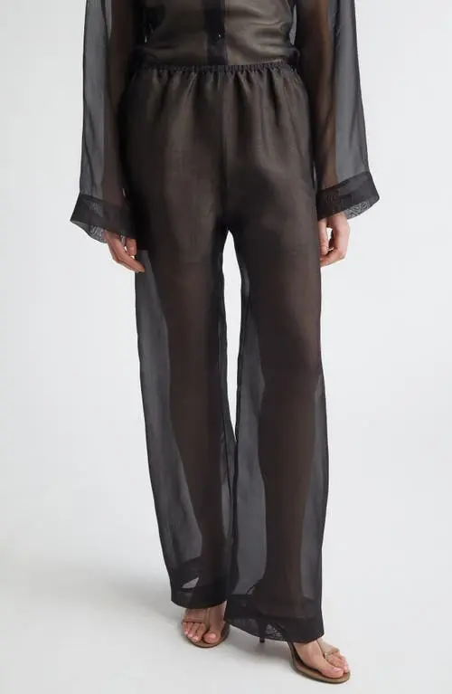 GIA STUDIOS Lisse Silk Organza Straight Leg Pants
