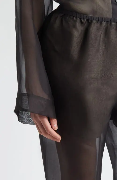GIA STUDIOS Lisse Silk Organza Straight Leg Pants