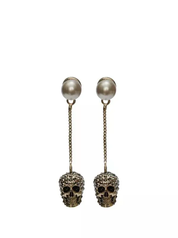 Alexander McQueen Skull-drop Earrings - Gold