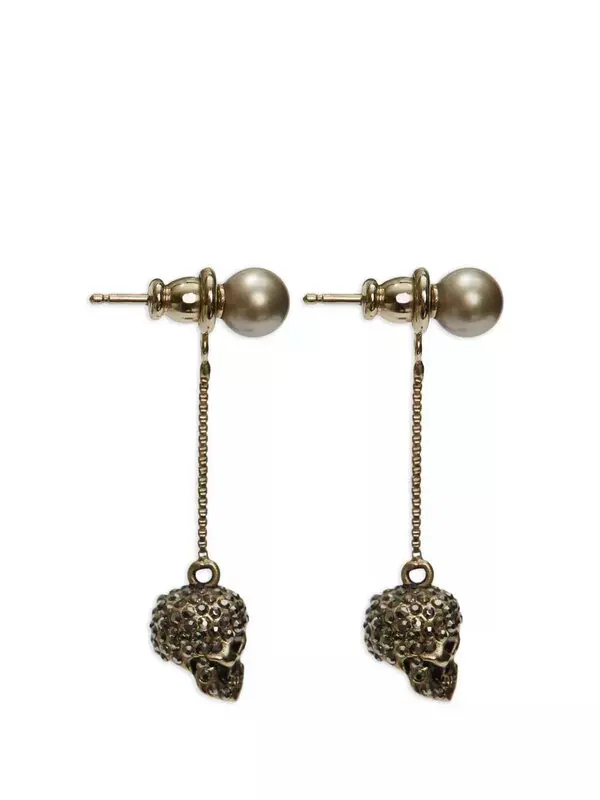 Alexander McQueen Skull-drop Earrings - Gold