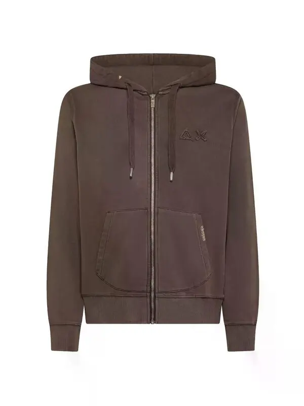 SUN 68 Fleece Zip-up Hoodie - Brown