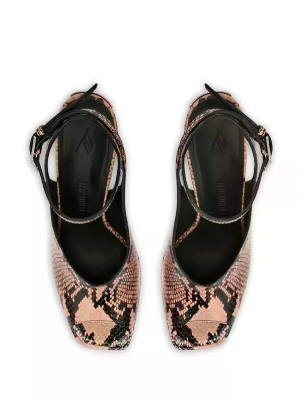 Attico Ornella Python-print Heeled Leather Pumps - Pink