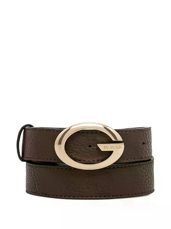 Guess Logo-buckle Leather Belt - Brown
