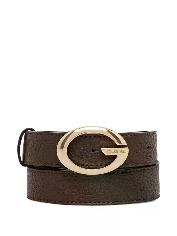 Guess Logo-buckle Leather Belt - Brown