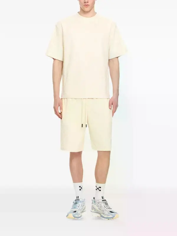 Off-White Terrycloth Drawstring Shorts - Neutrals