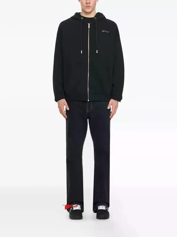 Off-White Gradient Logo Zip-up Hoodie