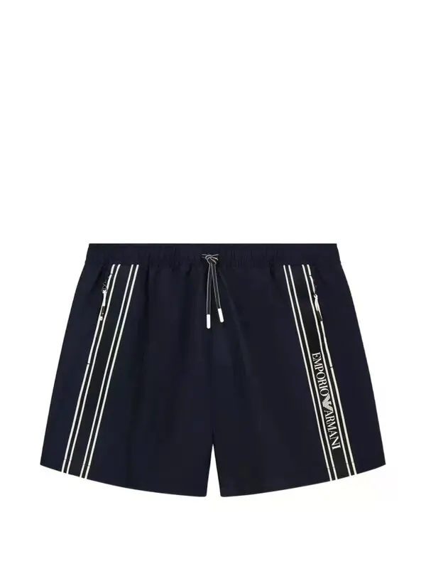 Emporio Armani Side-stripe Swim Shorts - Blue
