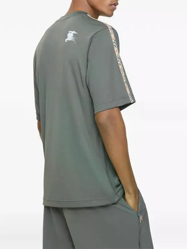 Burberry Check Trim Jersey T-shirt - Grey