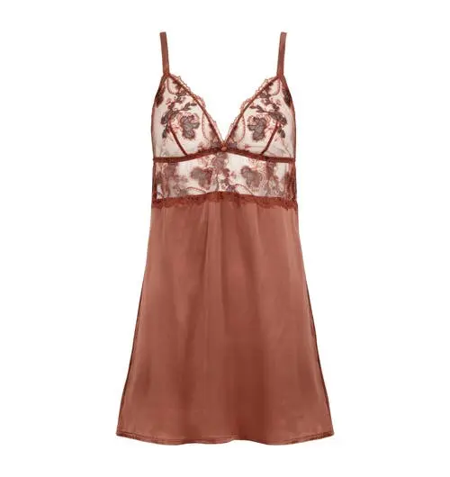 HUIT Poeme Prestige Silk Babydoll - Brown