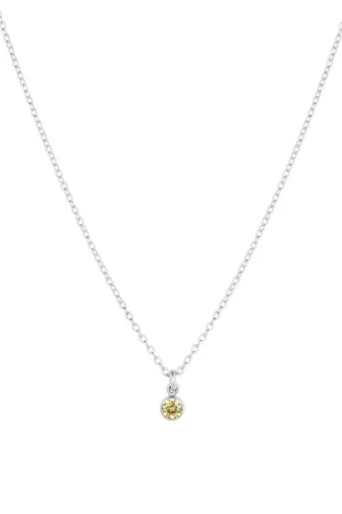 SET & STONES Birthstone Charm Necklace - Silver