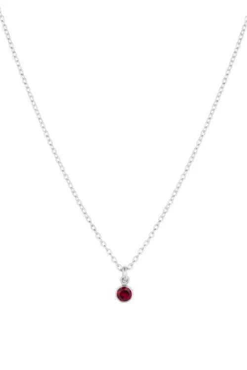 SET & STONES Birthstone Charm Pendant Necklace - Silver