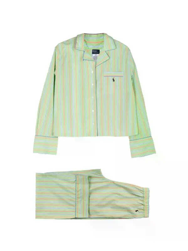 Polo Ralph Lauren Long-sleeve Striped Pajama Set - Green