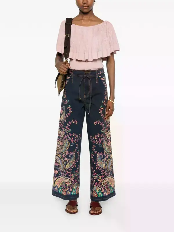 Etro Paisley-print Cropped Jeans - Blue