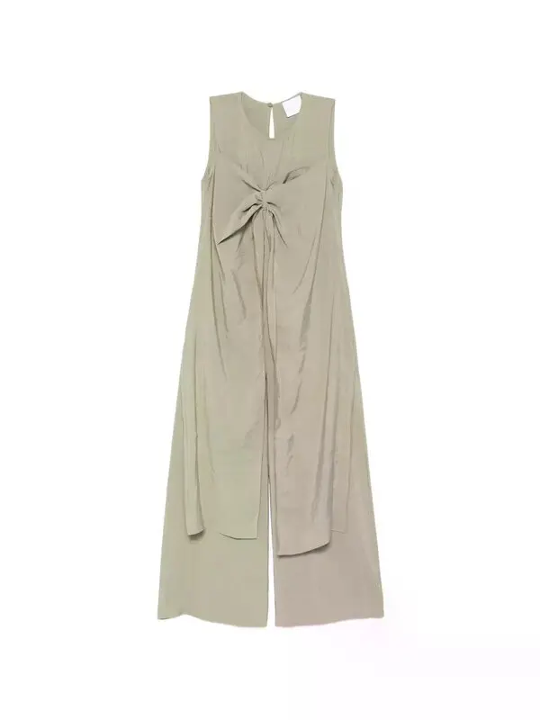 Sú Bow Detail Wide Leg Jumpsuit - Green