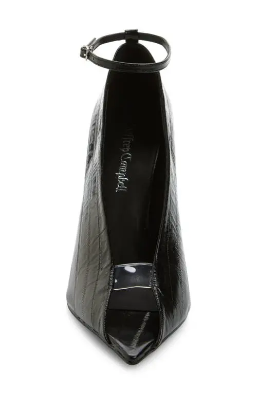 Jeffrey Campbell Pointed Peep Toe Sandal - Black Eel